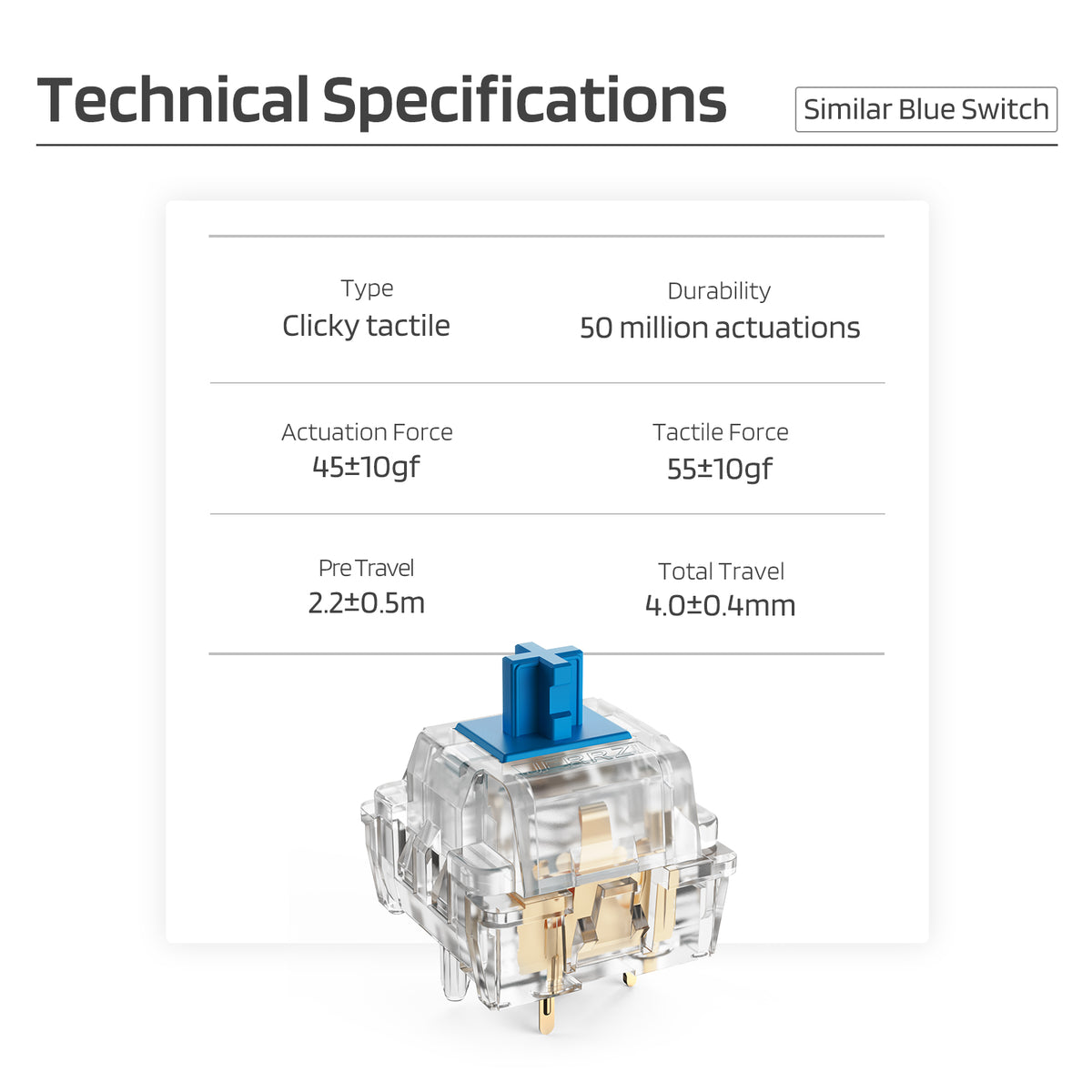 LTC Jerrzi Similar Blue Switches for Mechanical Keyboard (70PCS) – ltc-shop