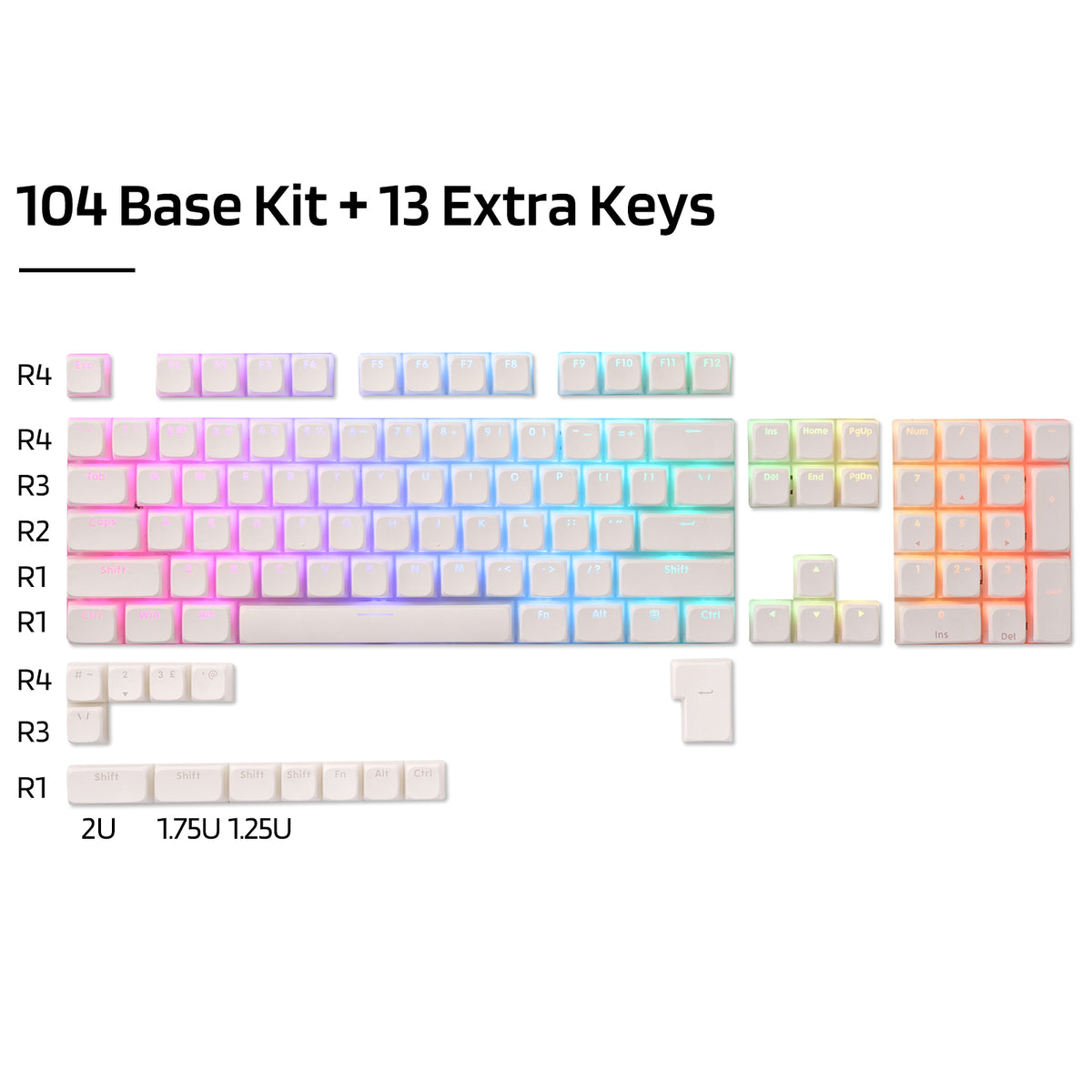 LavaCaps PBT Pudding Keycaps, XDA Profile,117 Keys – LTC